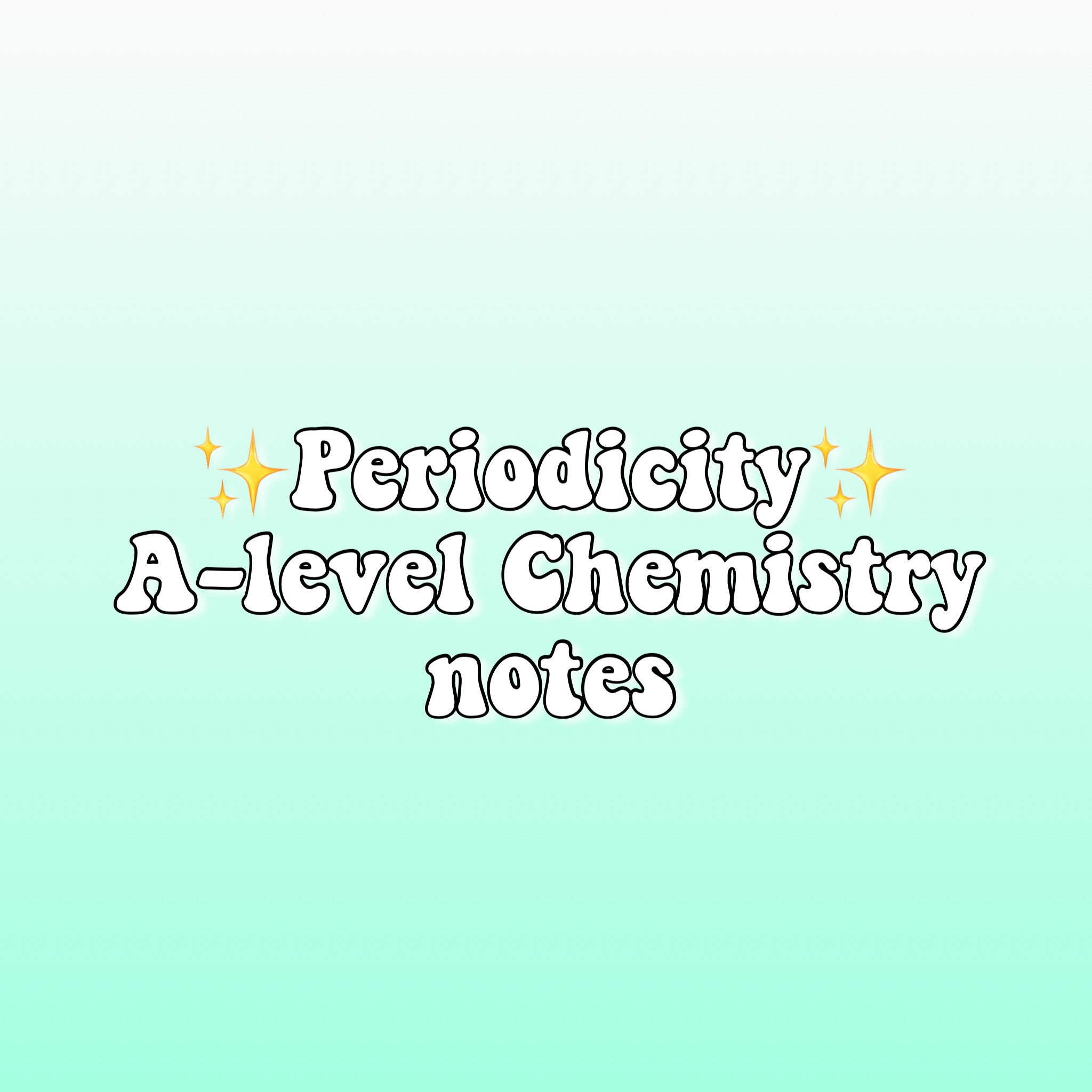 Periodicity A-level Chemistry Notes (OCR A) - Etsy