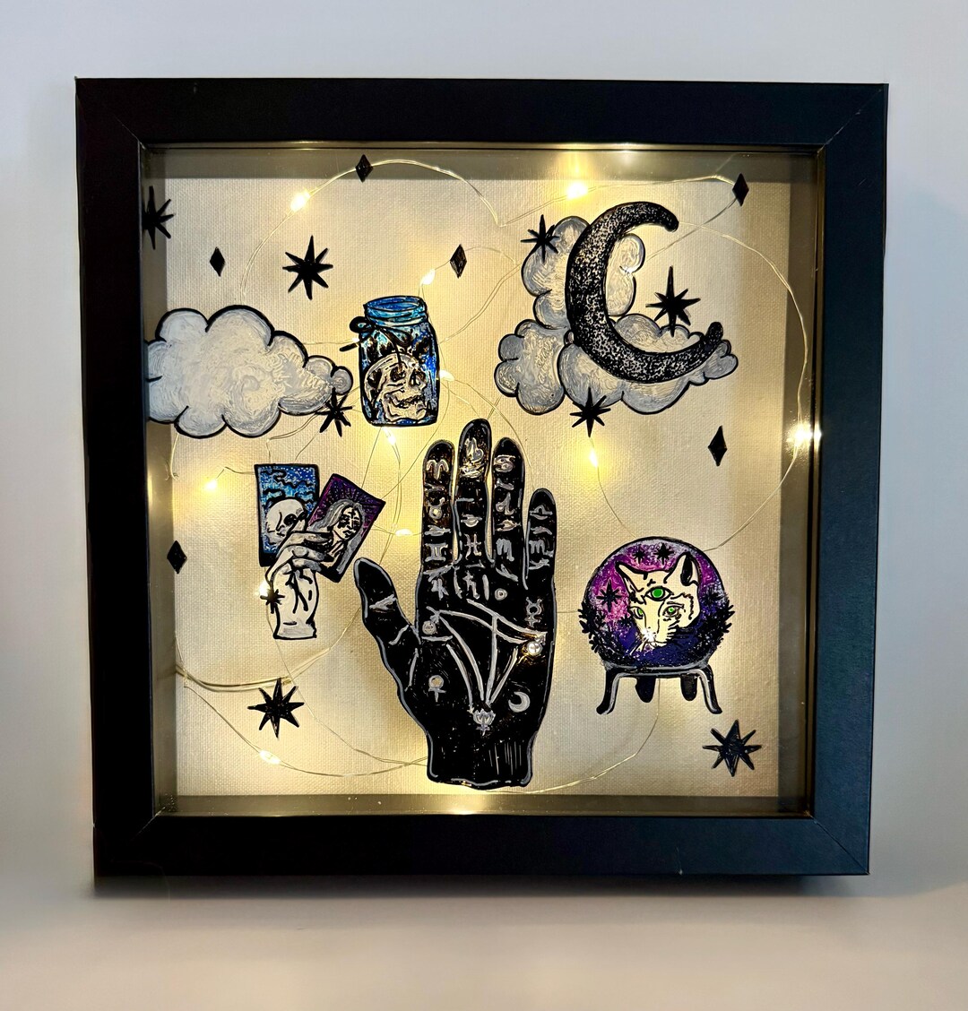 Arcane Witchy Shadow Box- Handcrafted Mystic Decor With Palmistry ...