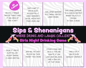 Girls Night Adult Drinking Card Game , Bachelorette Party Game - Etsy