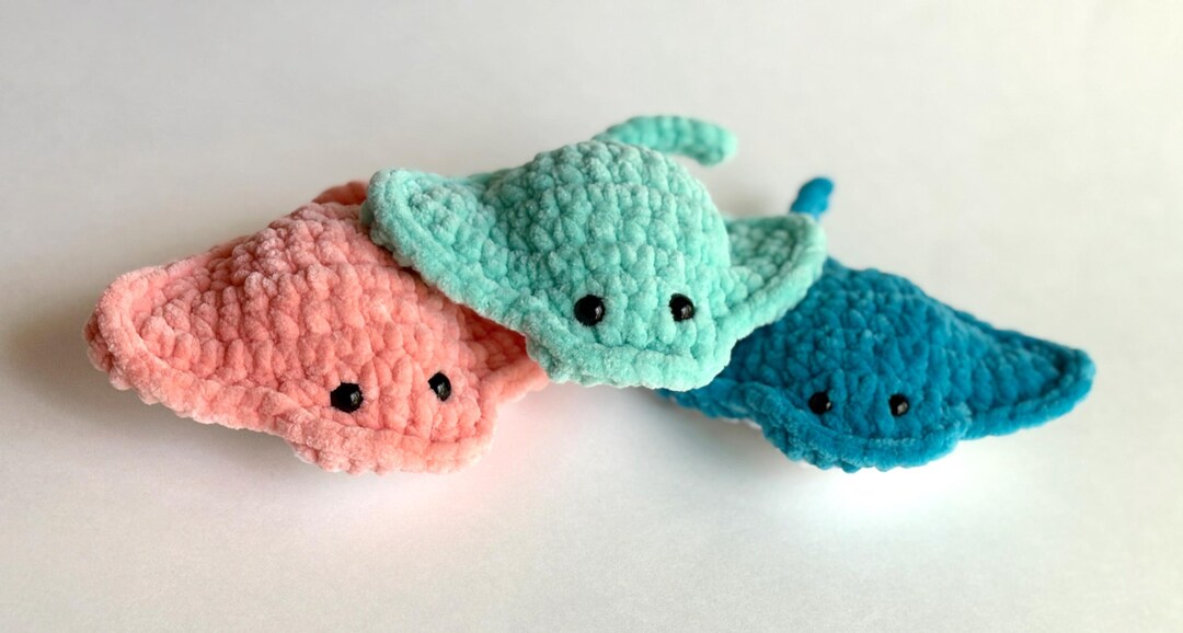 Crocheted Manta Ray Plushie: Handmade Stuffed Animal - Etsy