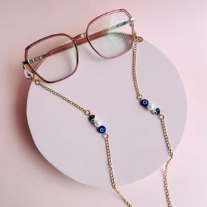 Unique Glasses Chain / Evil Eye, Pearl and Yin Yang Eyeglass Holder ...