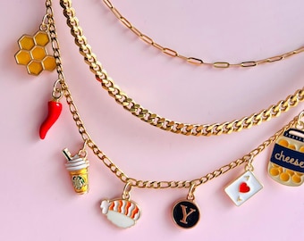 NECKLACE, Linked Charm Necklace,design Your Own, Choose Your Charms ...
