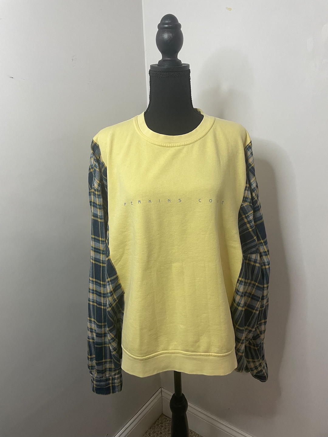 Perkins Cove, Maine Upcycled Yellow Crewneck Rework - Etsy