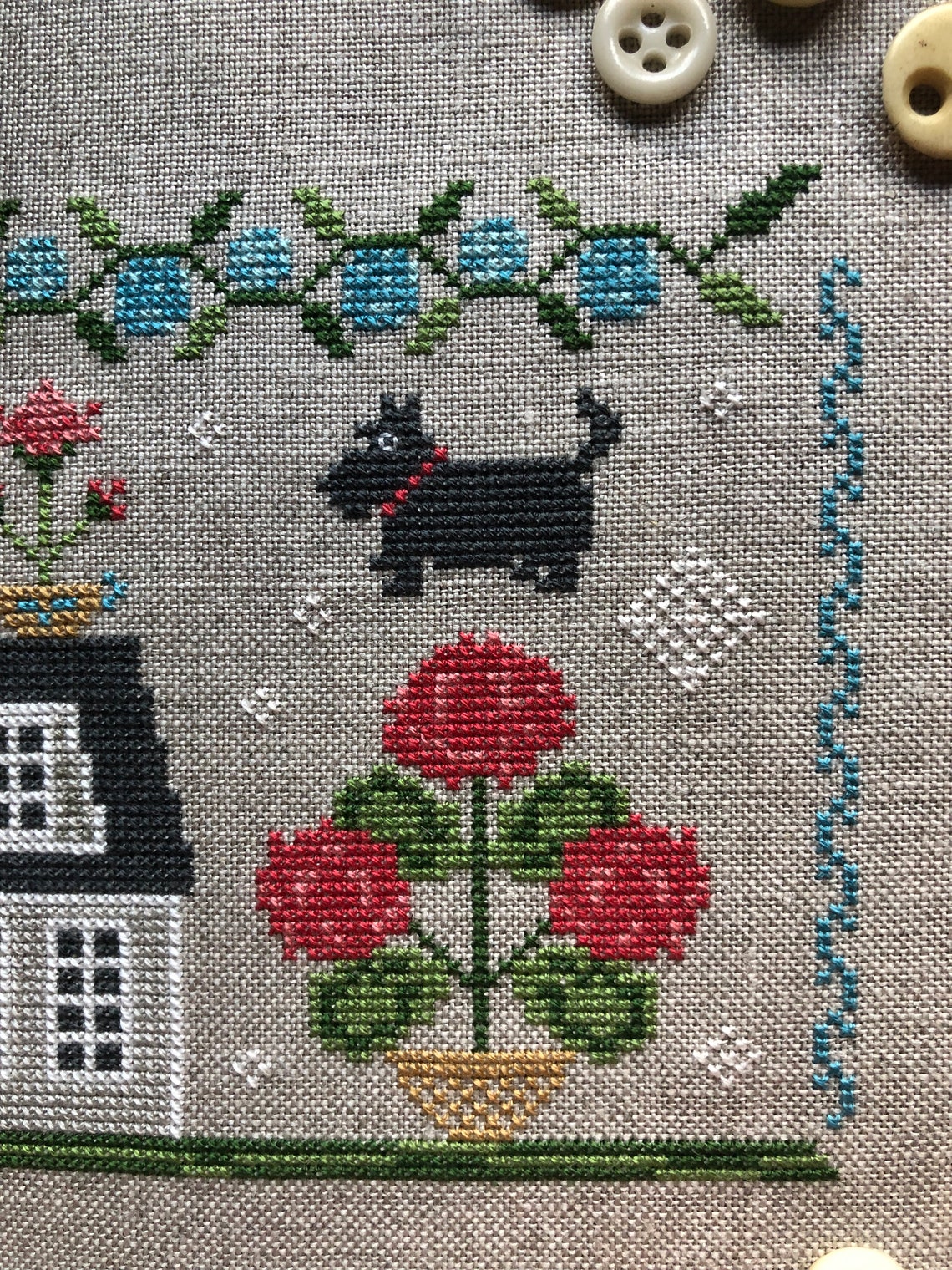 Olde Cape Summer House Primitive Folk Art Cross Stitch Pattern by ...