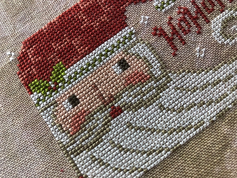 Santa Ornament 2022, Cute Vintage Face, Swirly Beard and Rudolph Deer ...