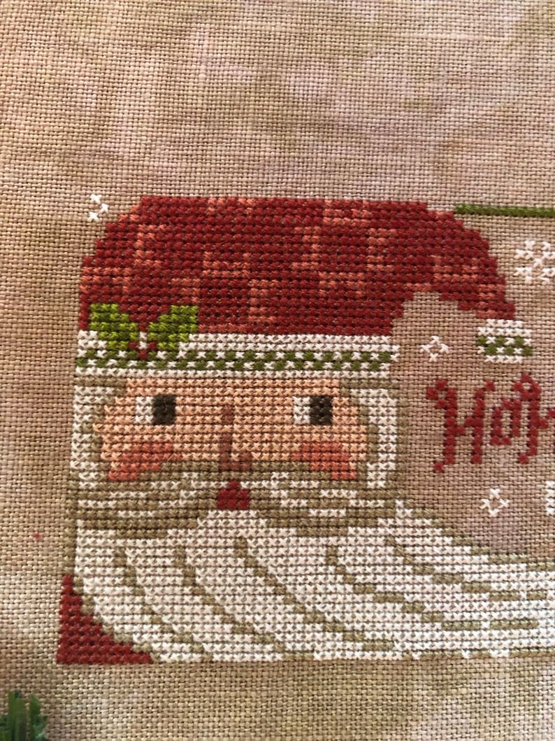 Santa Ornament 2022, Cute Vintage Face, Swirly Beard and Rudolph Deer ...