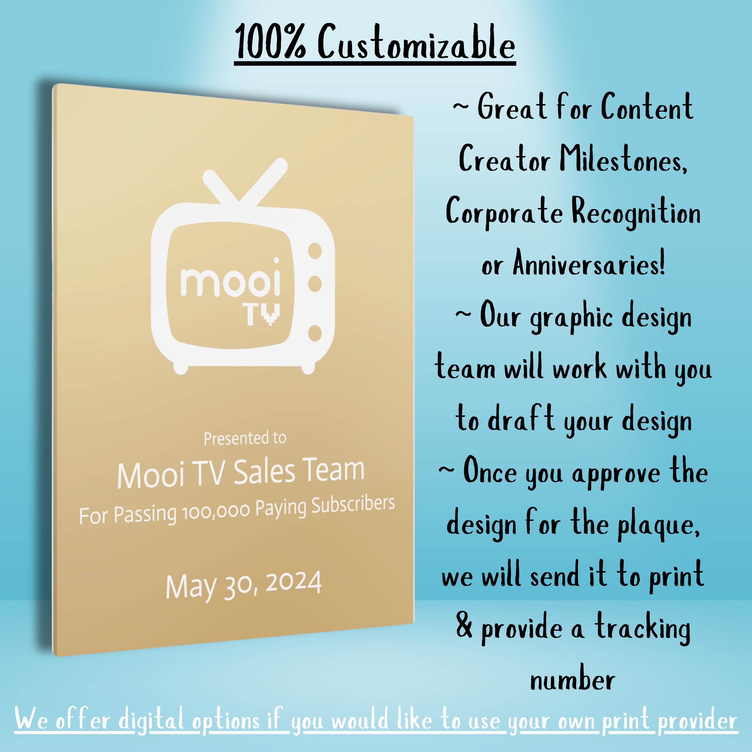 Personalized Content Creator Award, Corporate Plaque, Custom Gold Play ...