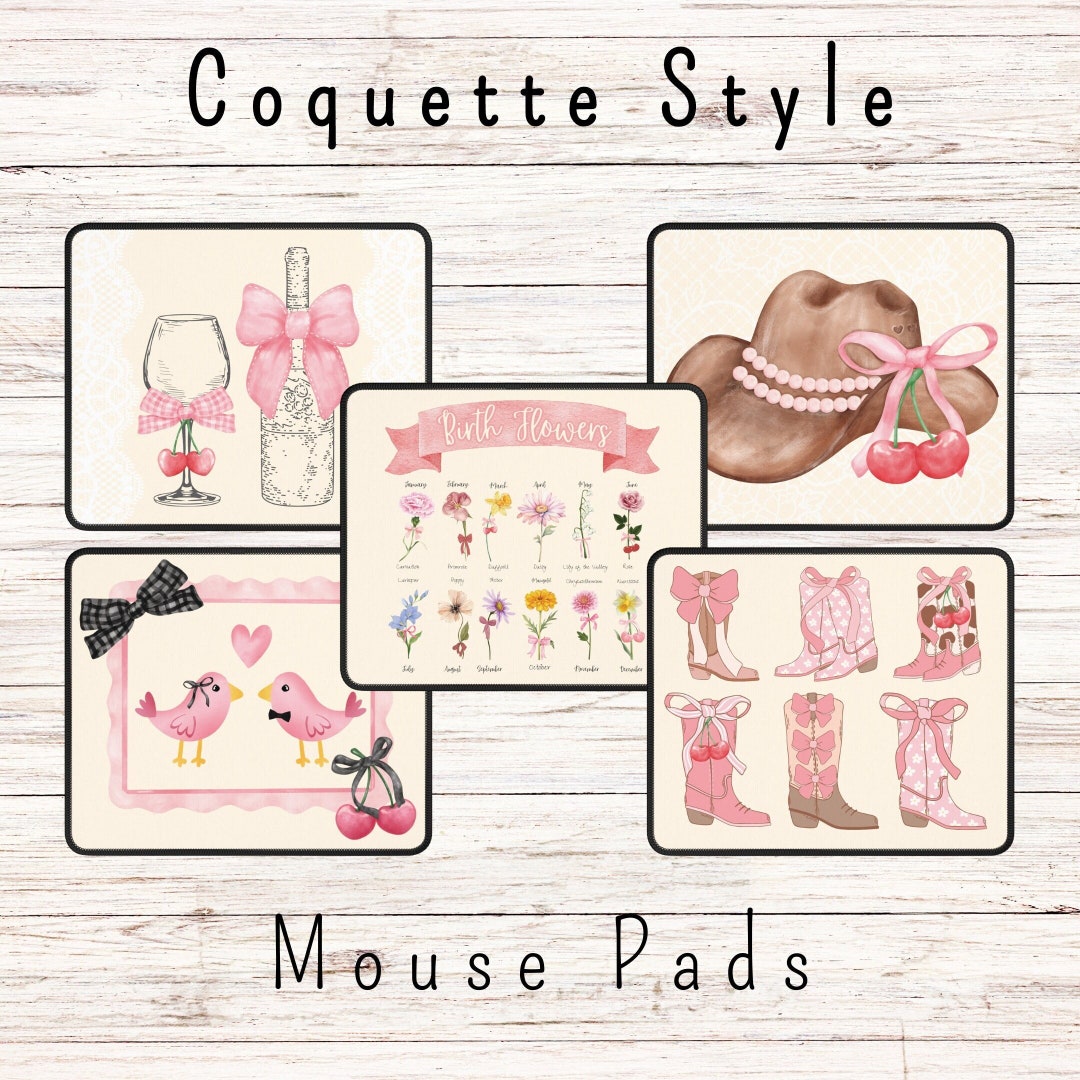 Coquette Computer/gaming Mouse Pad 9 7 24cm X 20cm, Multiple Designs - Etsy