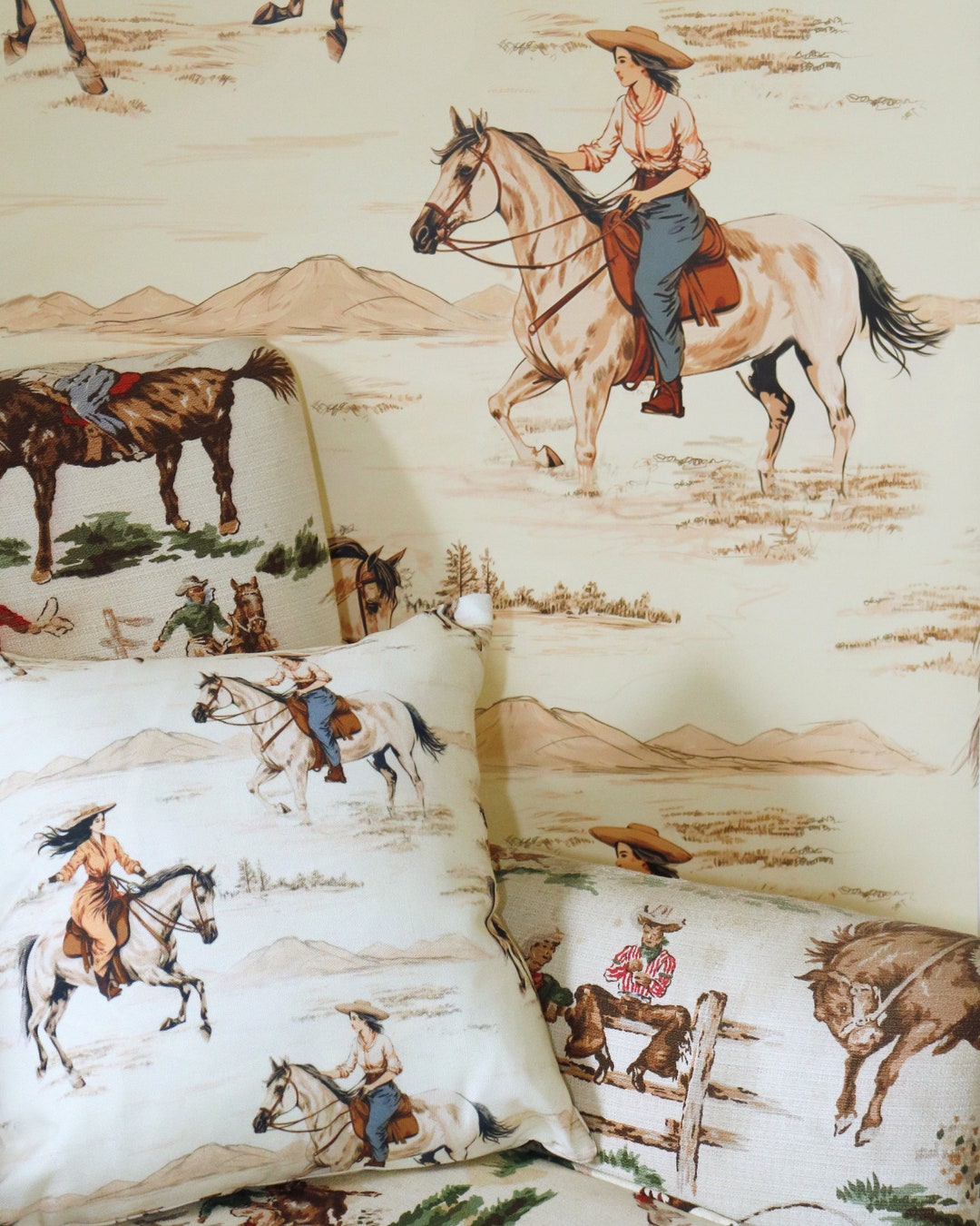 Cowgirl Wallpaper, Removable Peel and Stick - Etsy