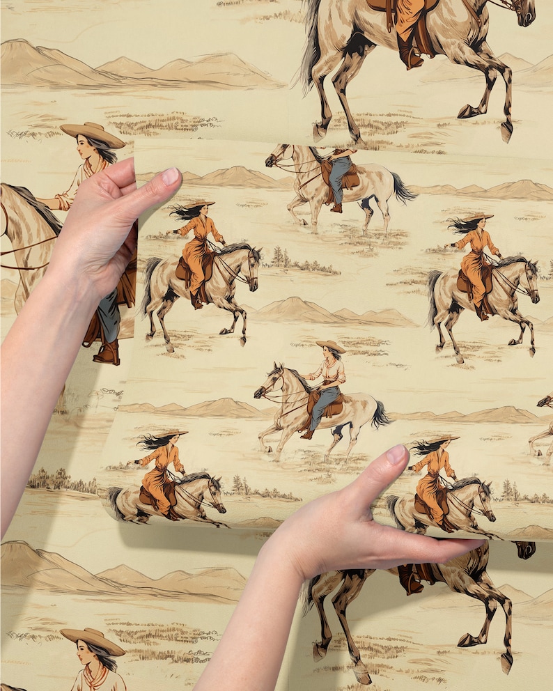 Cowgirl Wallpaper, Removable Peel and Stick - Etsy