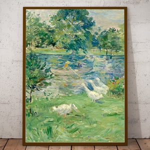 Spring Lake Garden Vintage Painting Digital Download, France Country ...