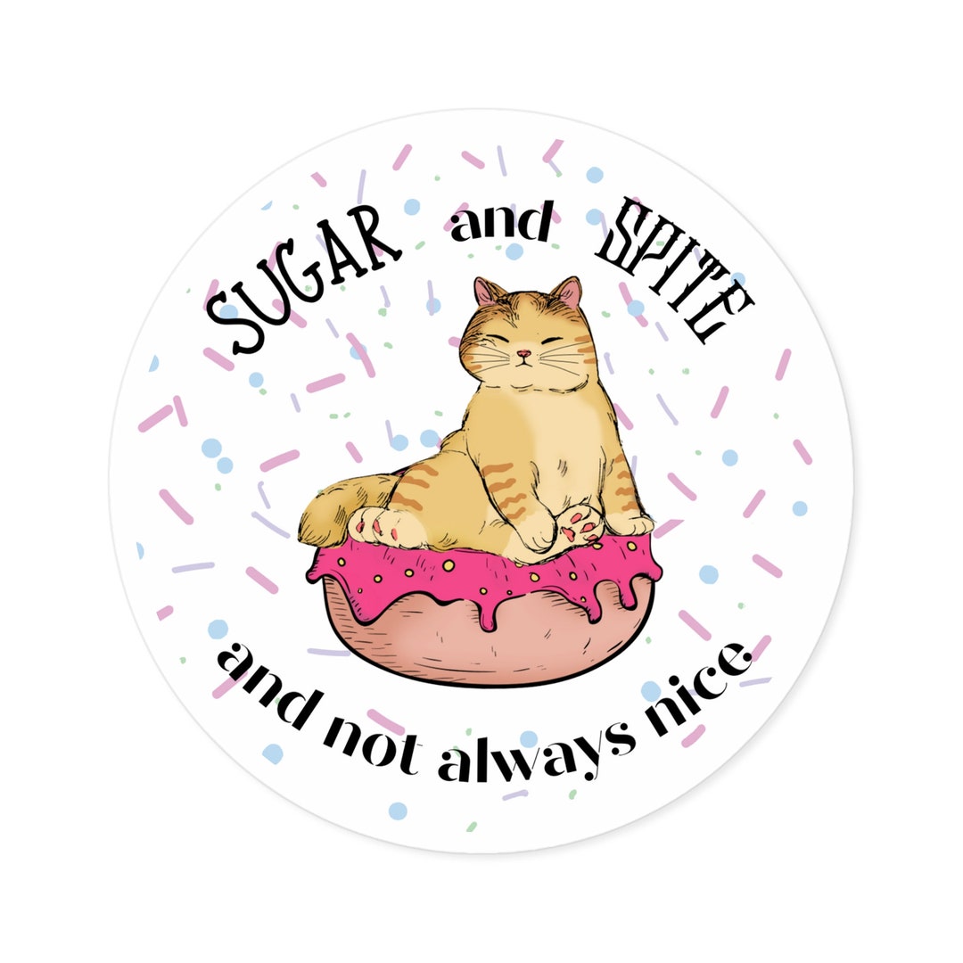 Sugar and Spite Cat Donut Bumper/water Bottle Sticker - Etsy
