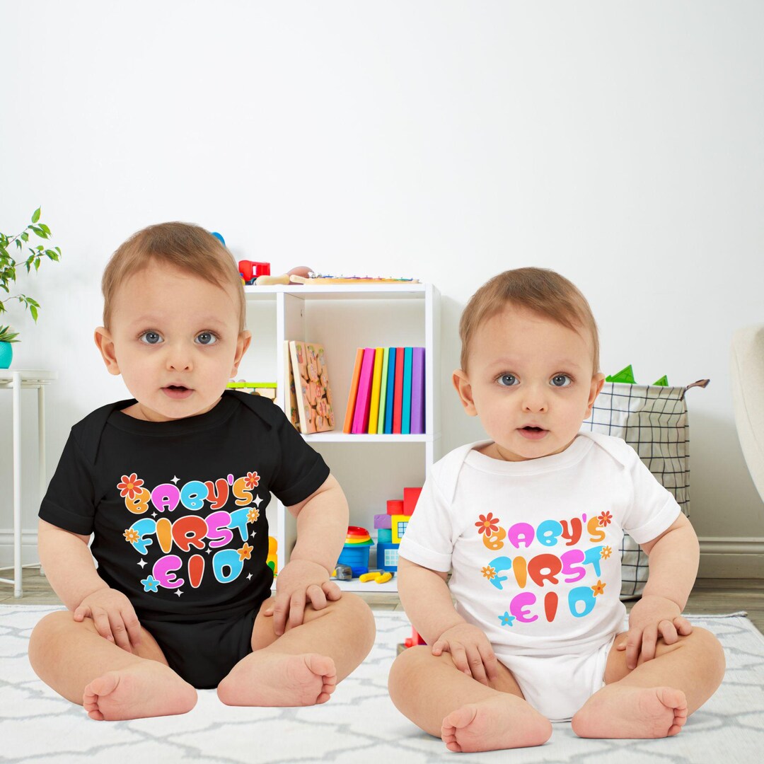 Baby's First Eid One Piece, Infant Bodysuit Newborn, Cute Holiday Baby ...