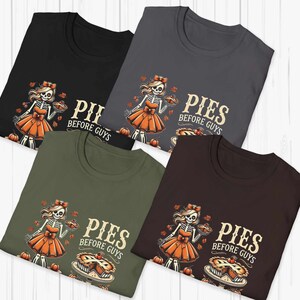 Funny Skeleton Autumn T-shirt: Pies Before Guys, Coquette Tee - Etsy
