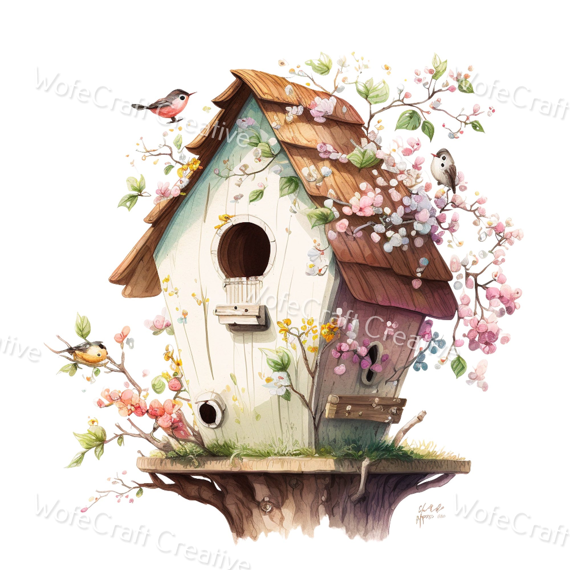 Spring Birdhouse Clipart