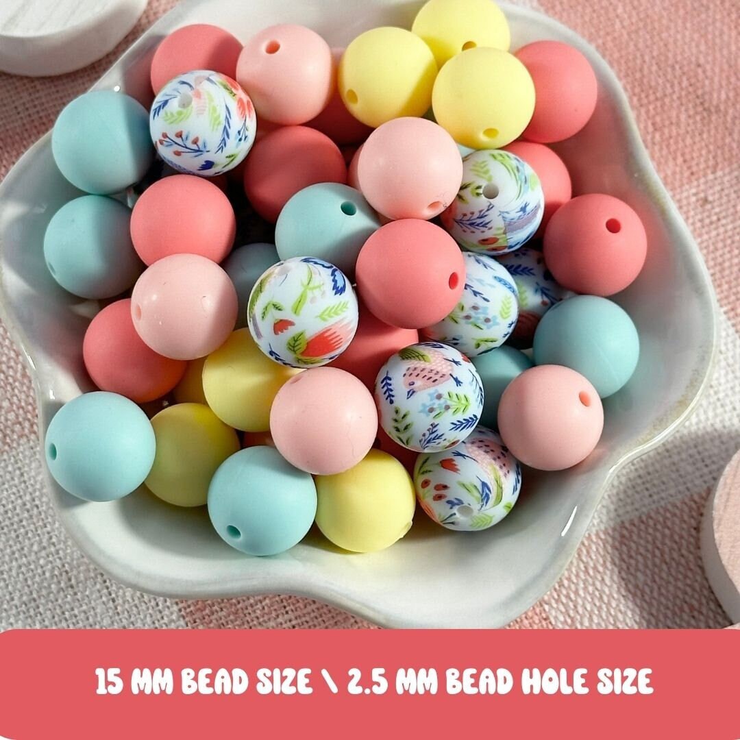15MM Silicone Bead Four Color for Jewelry Making Bead for Pen Keychain ...