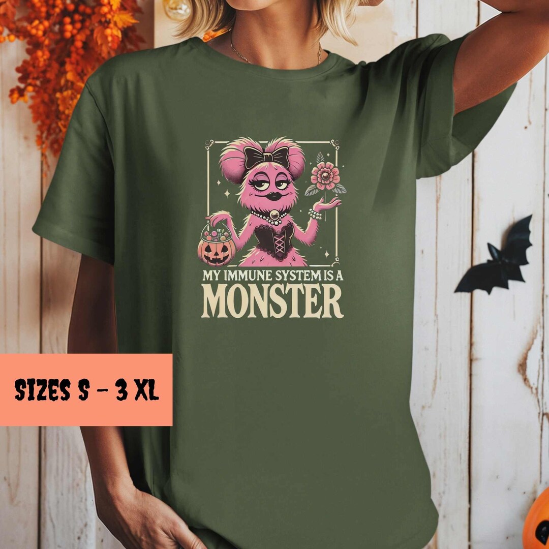 Retro Monster Halloween T-shirt: Immune System Humor - Etsy