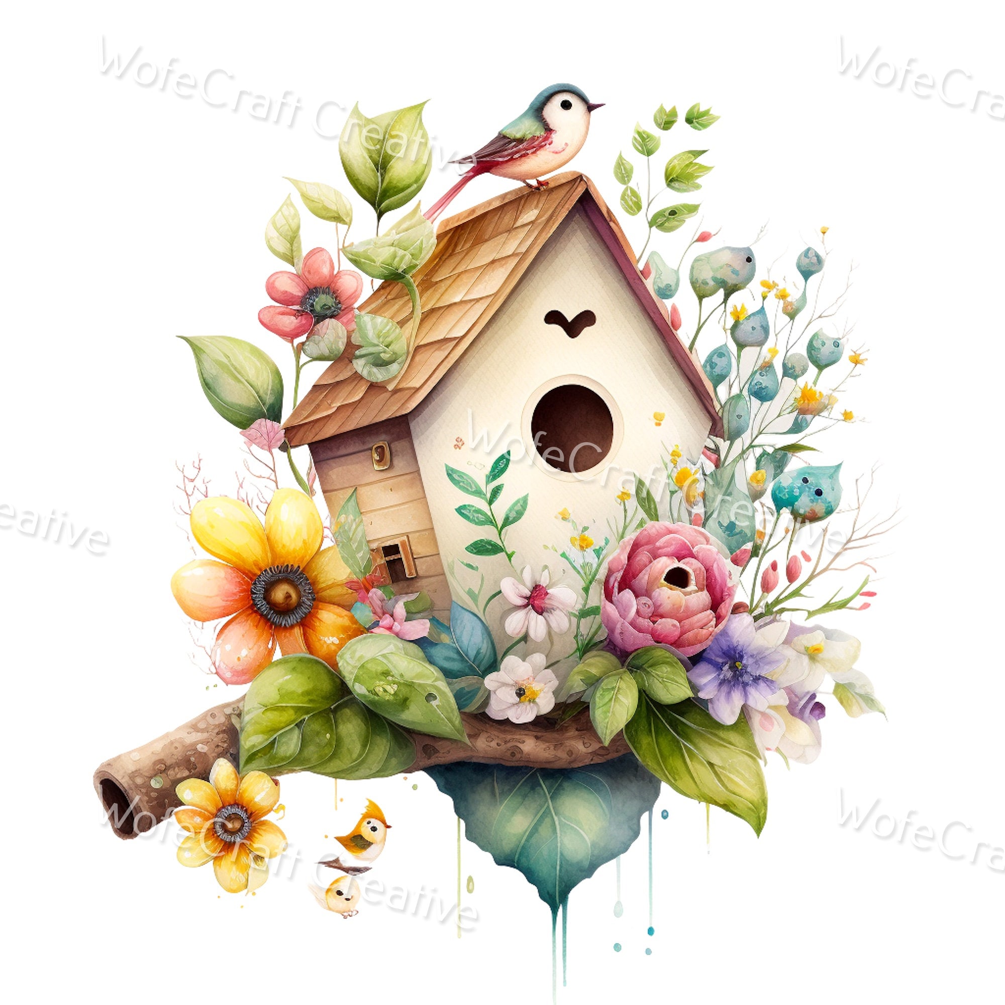 Spring Birdhouse Clipart