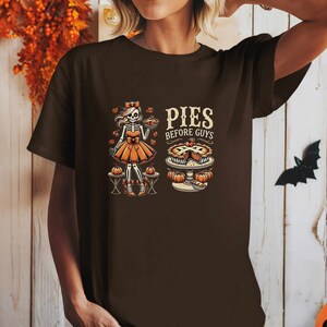 Funny Skeleton Autumn T-shirt: Pies Before Guys, Coquette Tee - Etsy