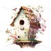 Watercolor Spring Clipart Birdhouse Collection Clipart Birdhouse Pngs ...