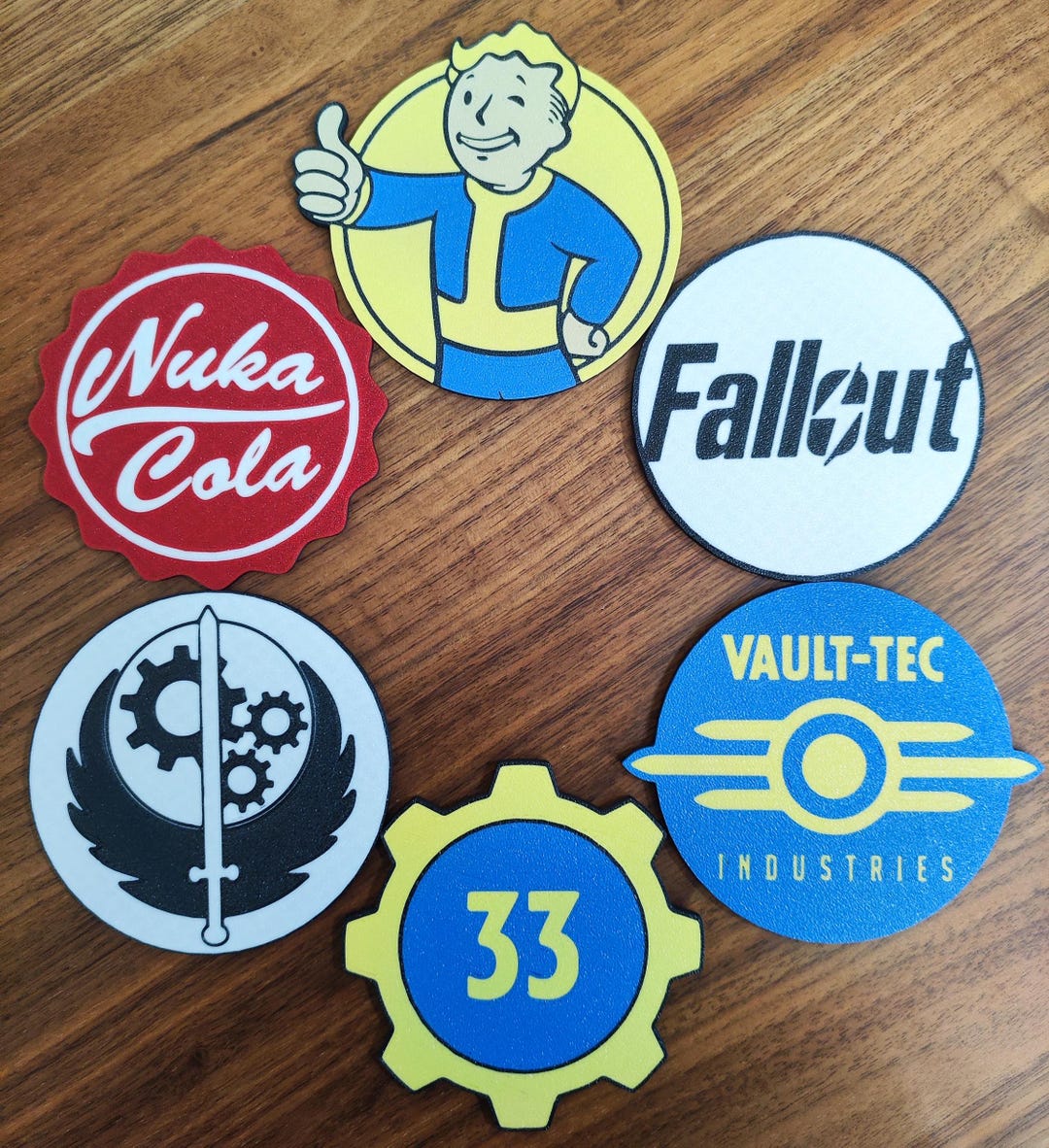 3D Printed Fallout Coasters | Set of 6 With Holder - Etsy