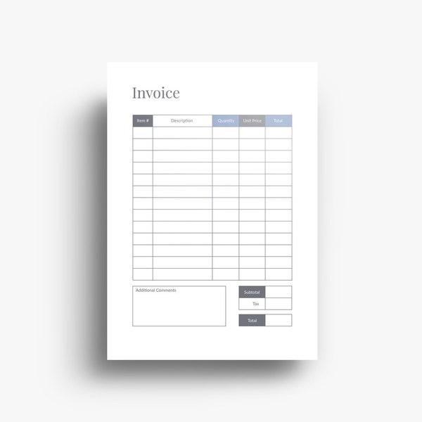 Monthly Invoice Printable - Etsy