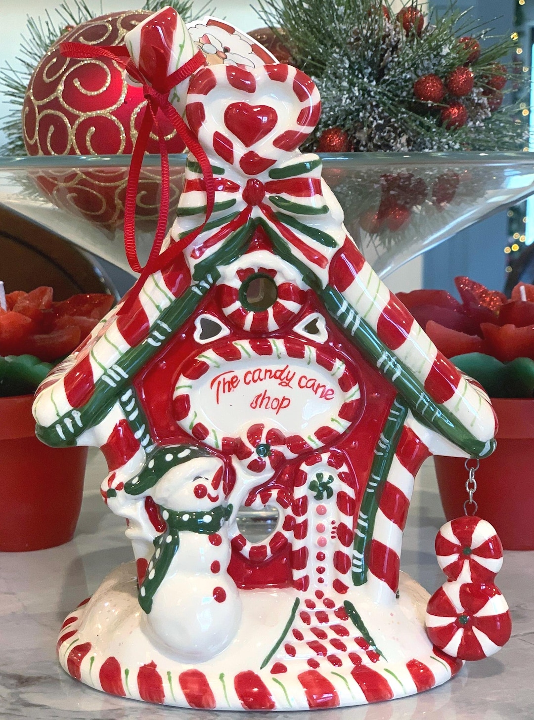 Blue Sky Peppermint Snow Holiday House | Christmas Luminary W/glittery ...