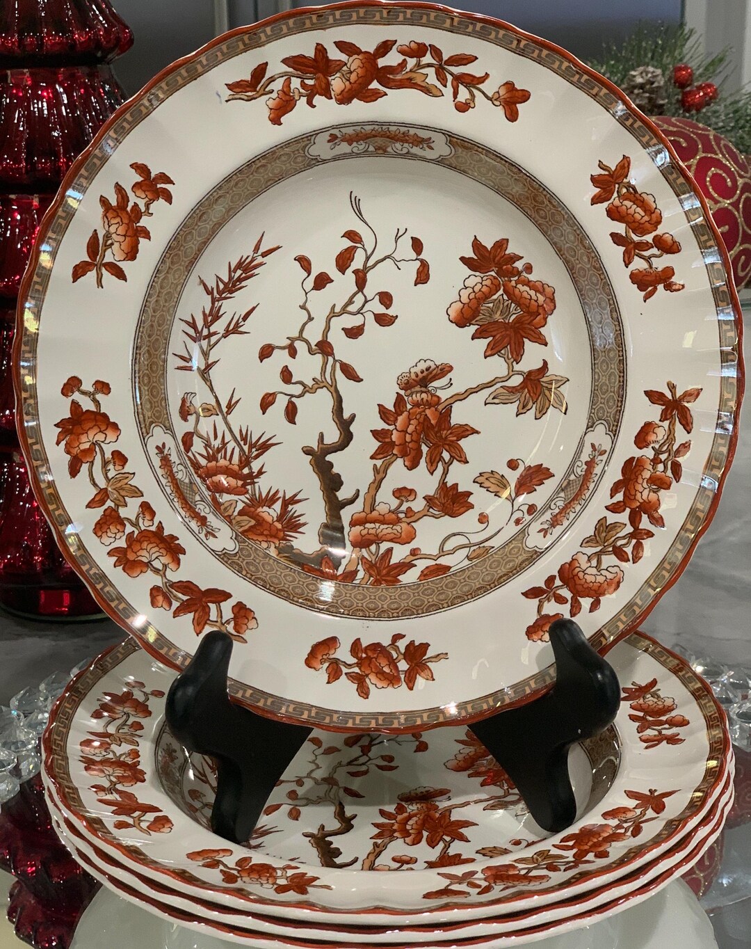 Set of 2 Copeland Spode India Tree Large Rim Soup Bowls 8 3/4 ...