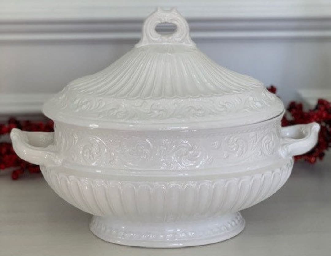 Stunning White Soup Tureen With Lid | French Country Design | Imported ...