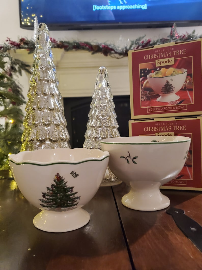 Spode Christmas Tree Sculpted Footed Bowl W/scalloped Edge 4.75" OR ...