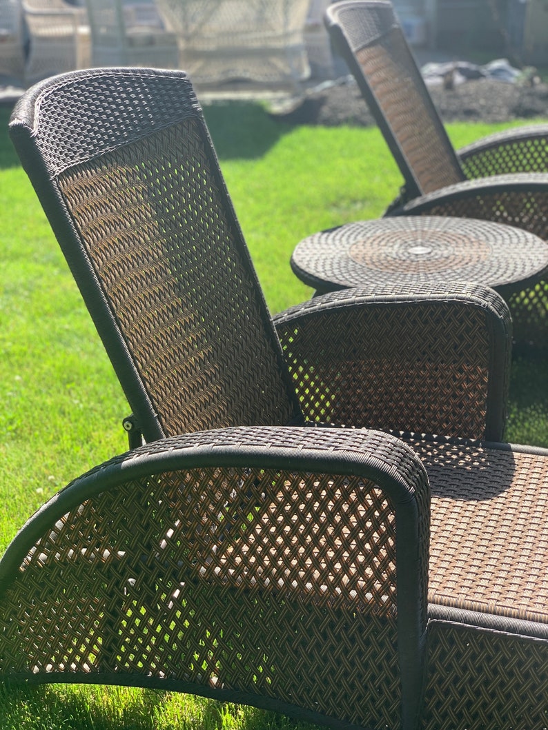 Lloyd Flanders Grand Traverse Wicker Adjustable Chaise Lounge Chair or ...