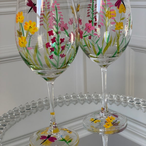 Spring Wine Glasses - Etsy