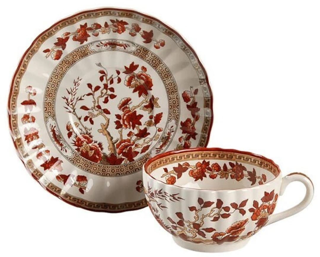 Copeland Spode India Tree Footed Cup & Saucer Set | Teacup and Saucer ...