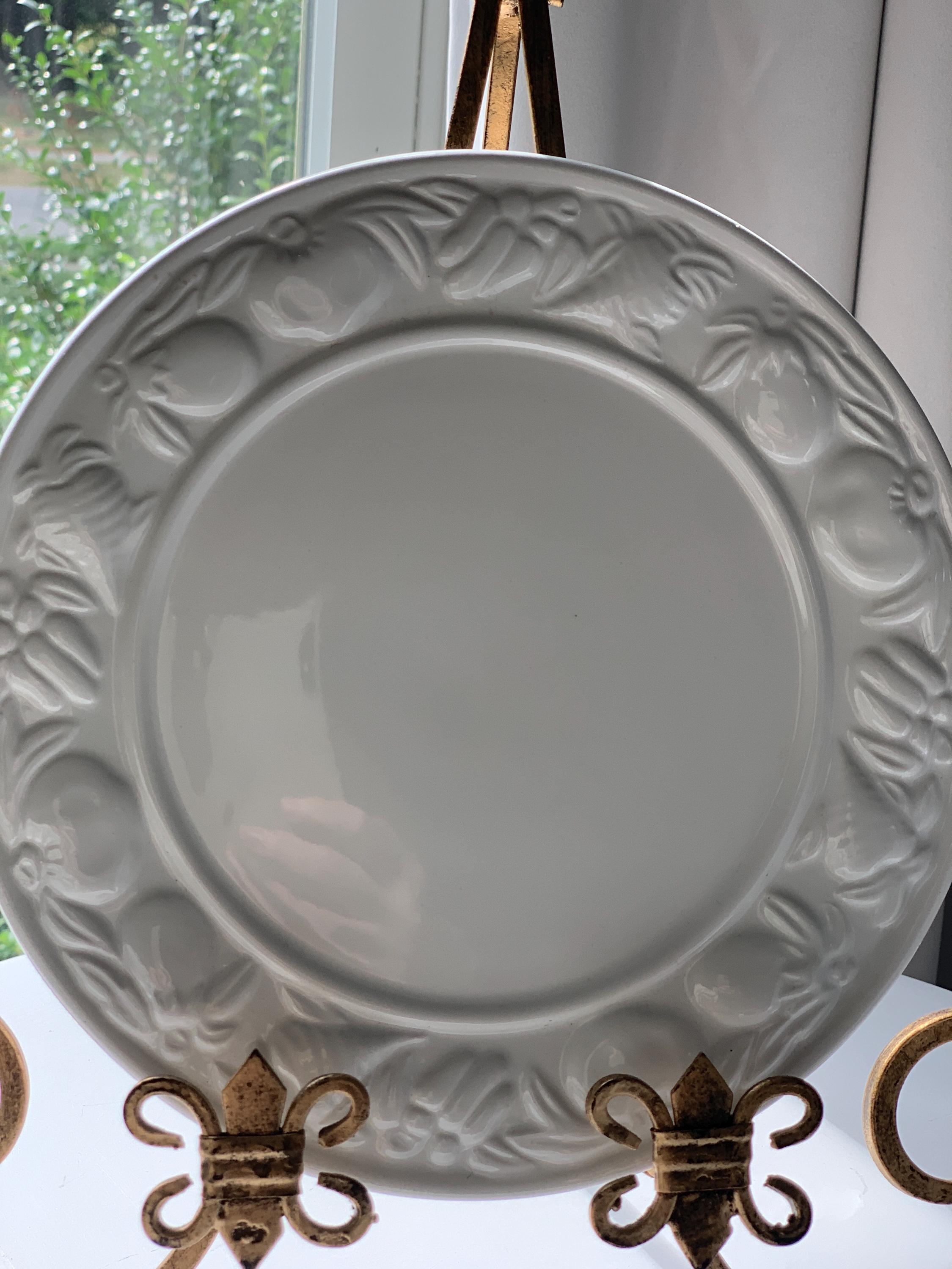 Set of 4 Pizzato White Fruited Salad ~ Dessert ~ Lincheon Plates | Hand ...