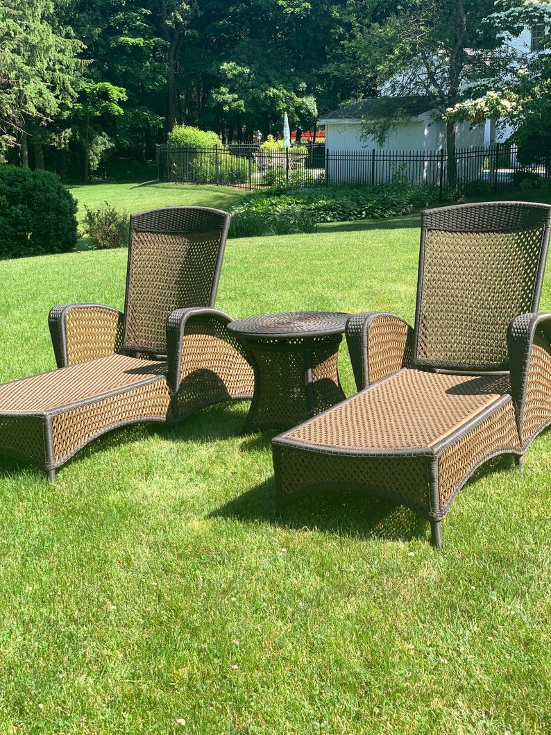 Lloyd Flanders Grand Traverse Wicker Adjustable Chaise Lounge Chair or ...