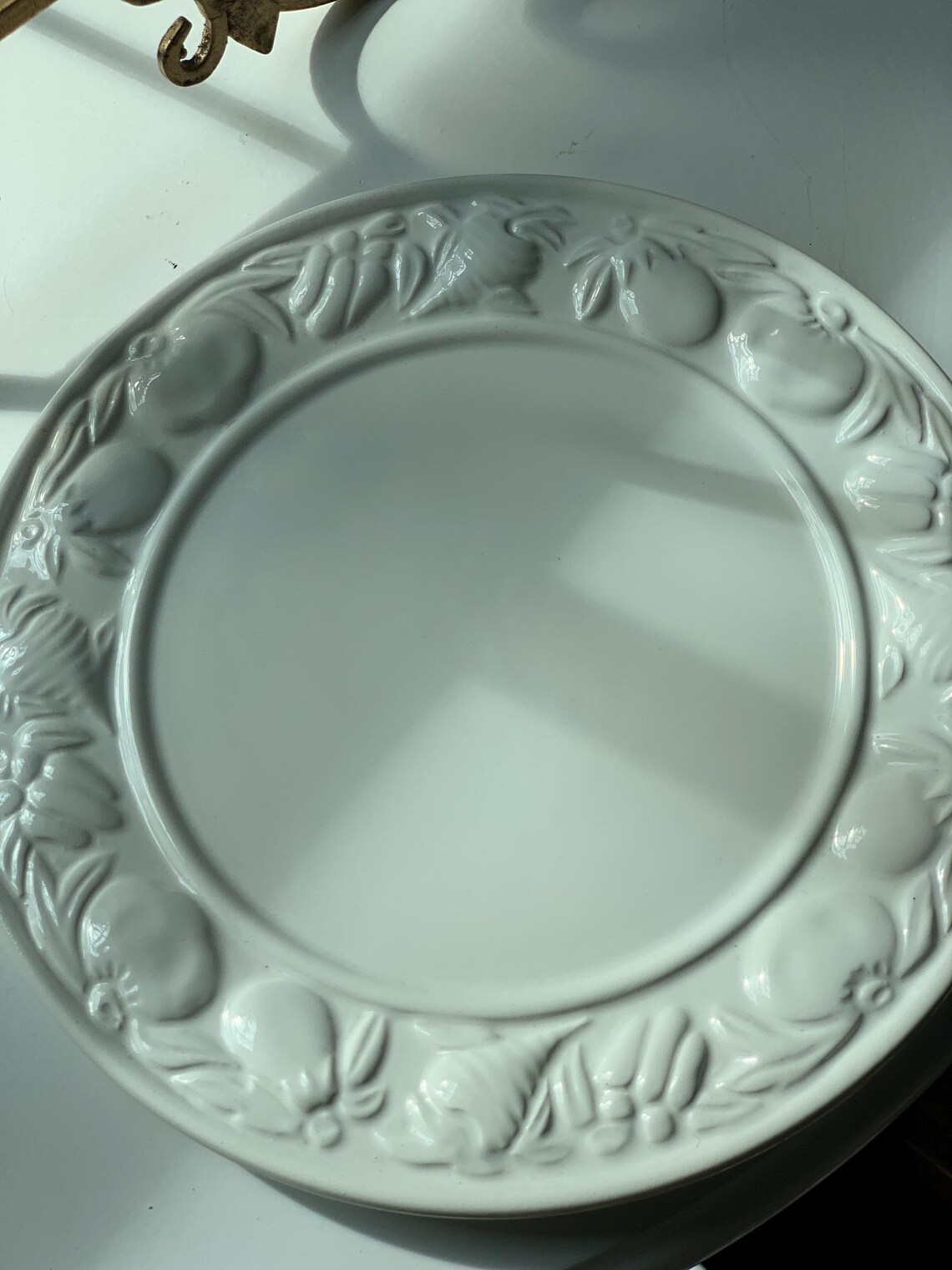 Set of 4 Pizzato White Fruited Salad ~ Dessert ~ Lincheon Plates | Hand ...