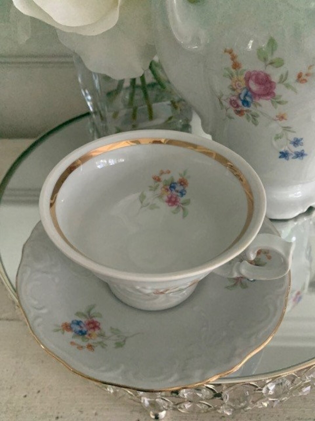 Rare Wawel Footed Teacup & Saucer Sets | Wide Mouth| Shabby Chic ...