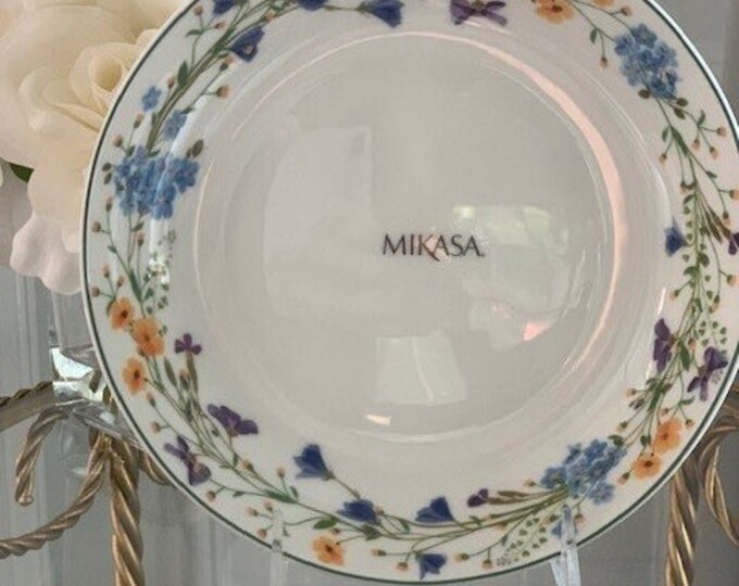 New Set of 4 Mikasa Quinn House of Turnowsky Bone China 8.5" Floral Pasta or Salad Bowls, Purple ...