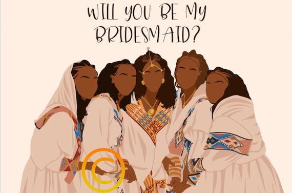 Printable Bridesmaid Card Wedding Card Habesha Eritrea - Etsy