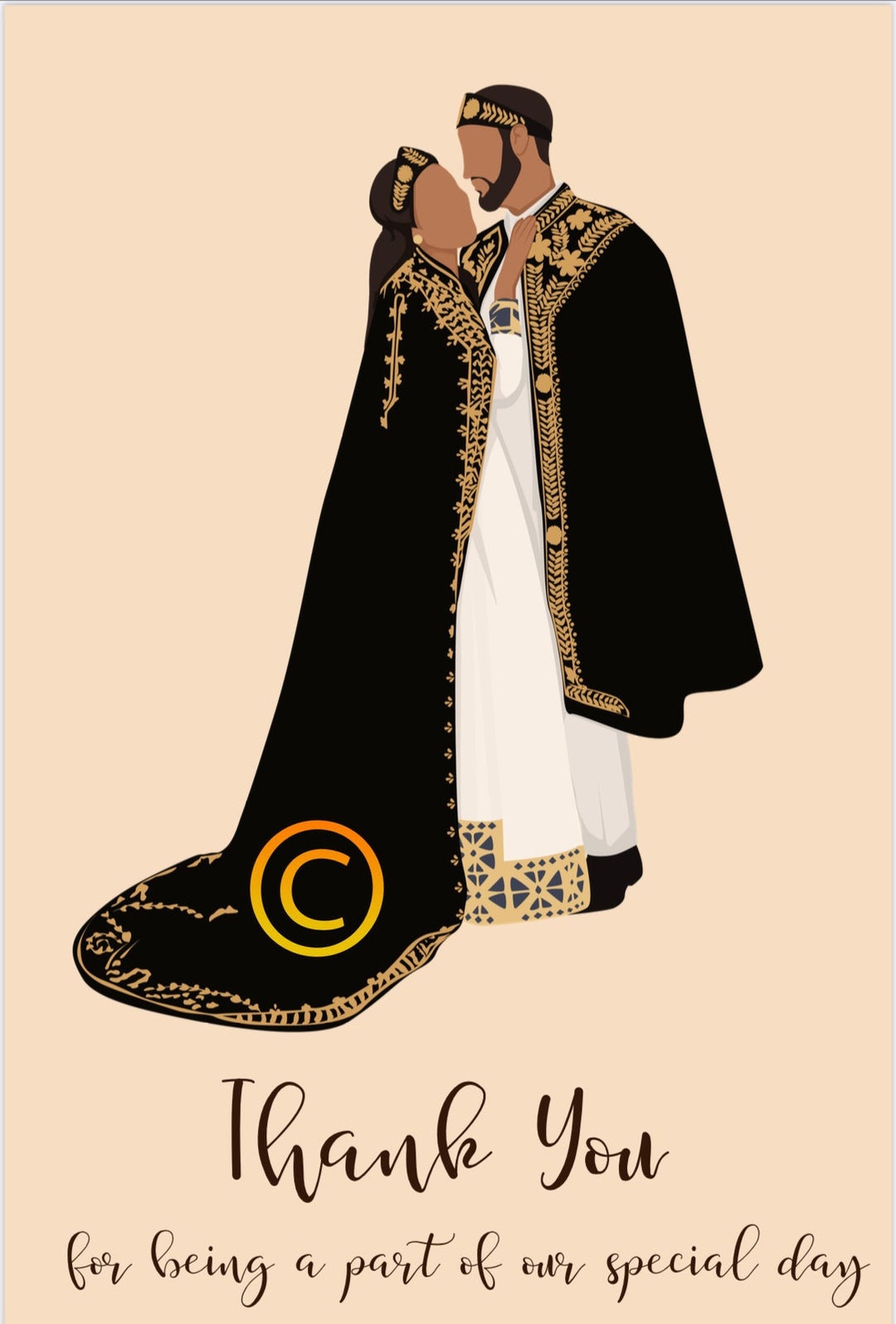 Thank You Card, Wedding Card, Habesha, Eritrea, Ethiopia, African ...