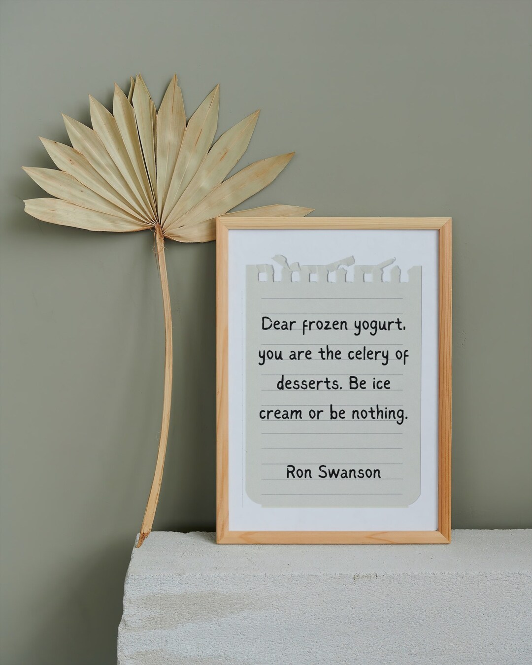 Ron Swanson Frozen Yogurt Review Quote - Etsy