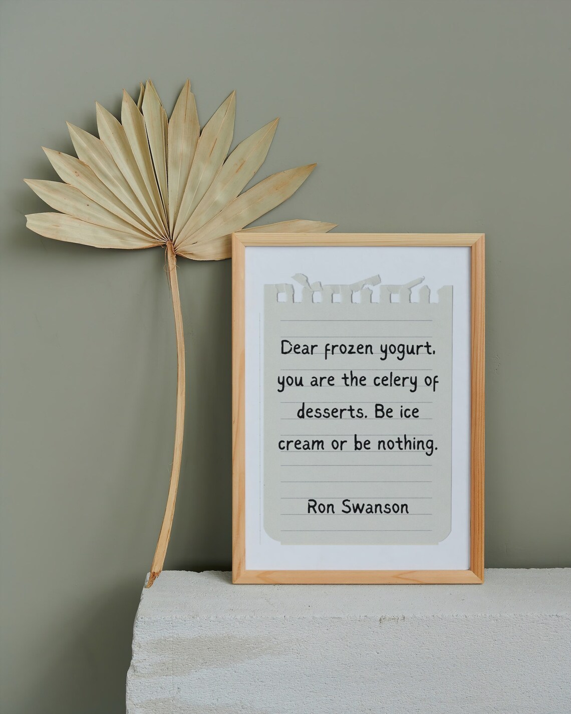Ron Swanson Frozen Yogurt Review Quote - Etsy