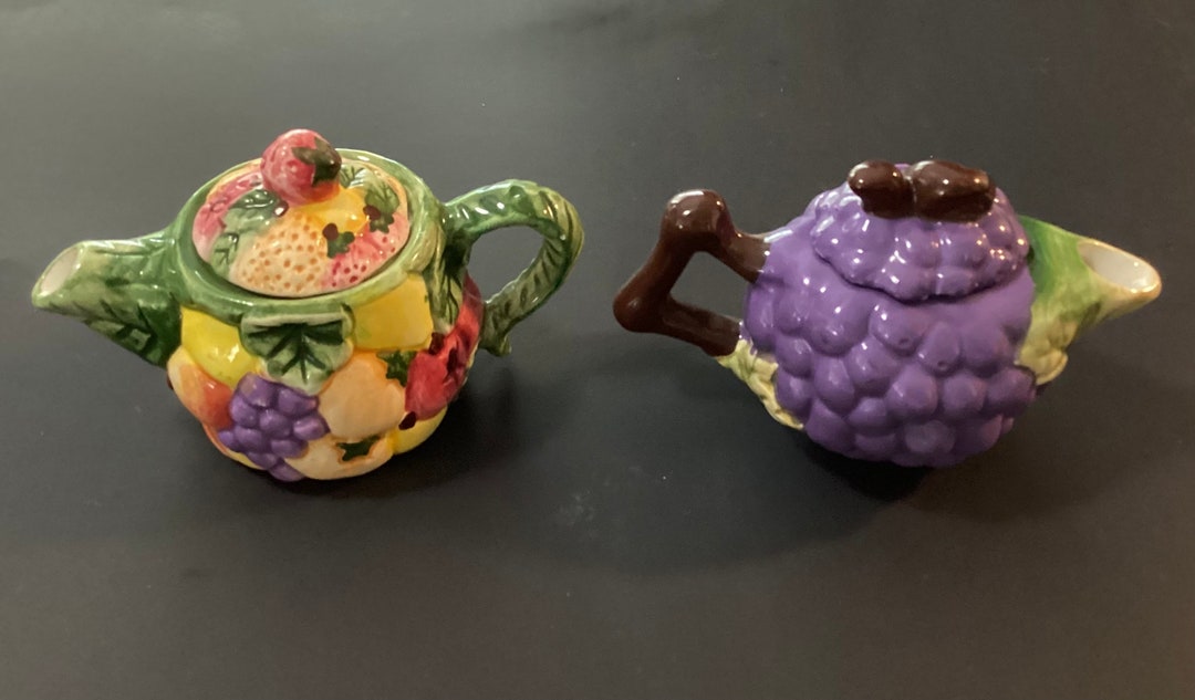 Vintage Fruit Shaped Miniature Porcelain Teapot 3 2 Different Styles to ...