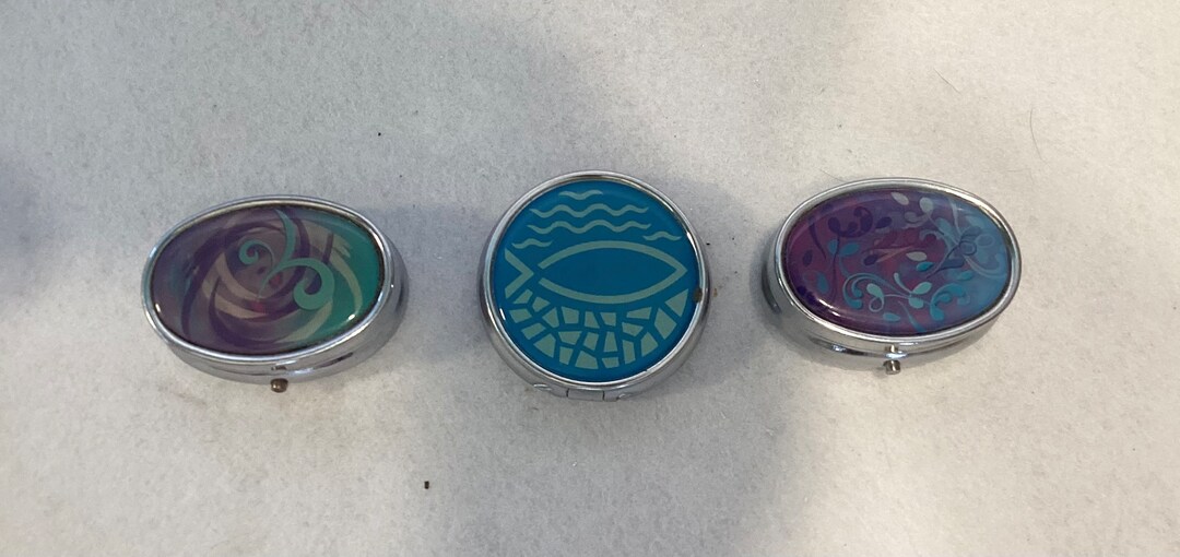 Enamel Top Hinged Pill Box 3 Different Pill Boxes to Choose From 2 Each ...