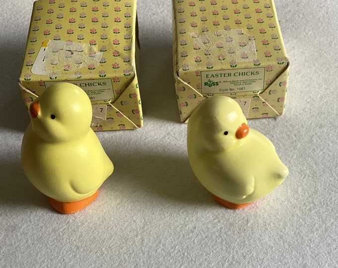 Russ Easter Chicks Porcelain Figurines Set of 2 Easter Chicks in ...