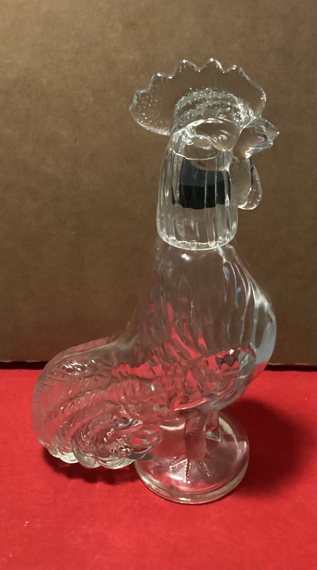 Vintage Clear Glass Rooster Chicken Decanter 13 X 8 - Etsy