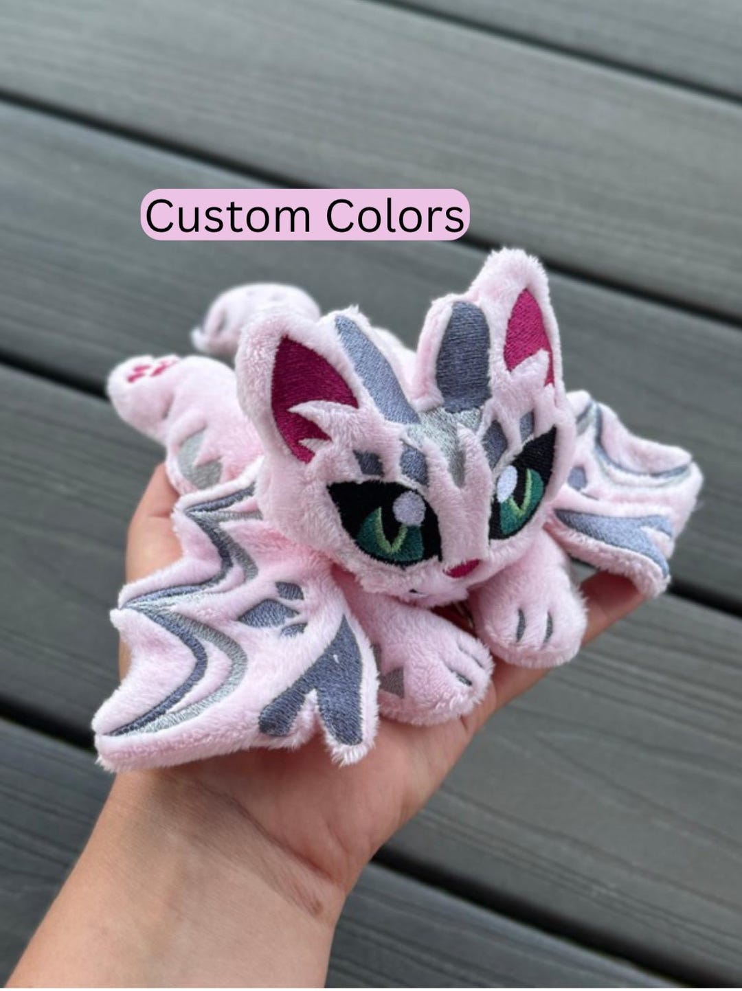 Handmade Cute Dragon Cat Plushie for Desk / Custom Plush/ Minky Pet ...