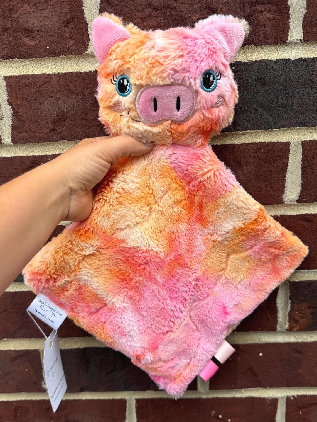 Custom Embroidered Pig Lovey for Baby Shower, Farm Animal Sensory ...