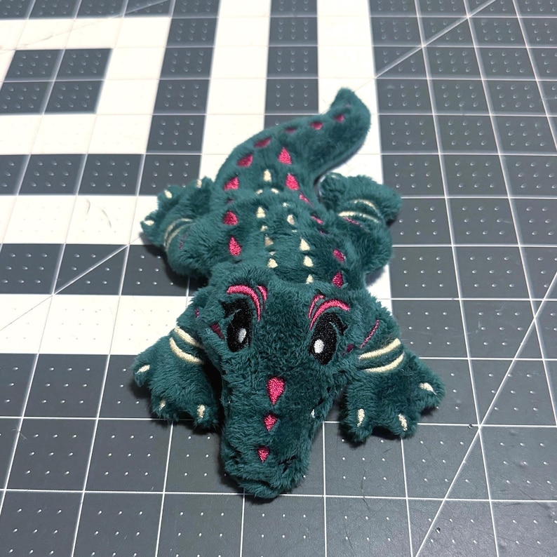 Handmade Cute Alligator Crocodile for Desk, Soft Hand Plush, Minky Pet ...