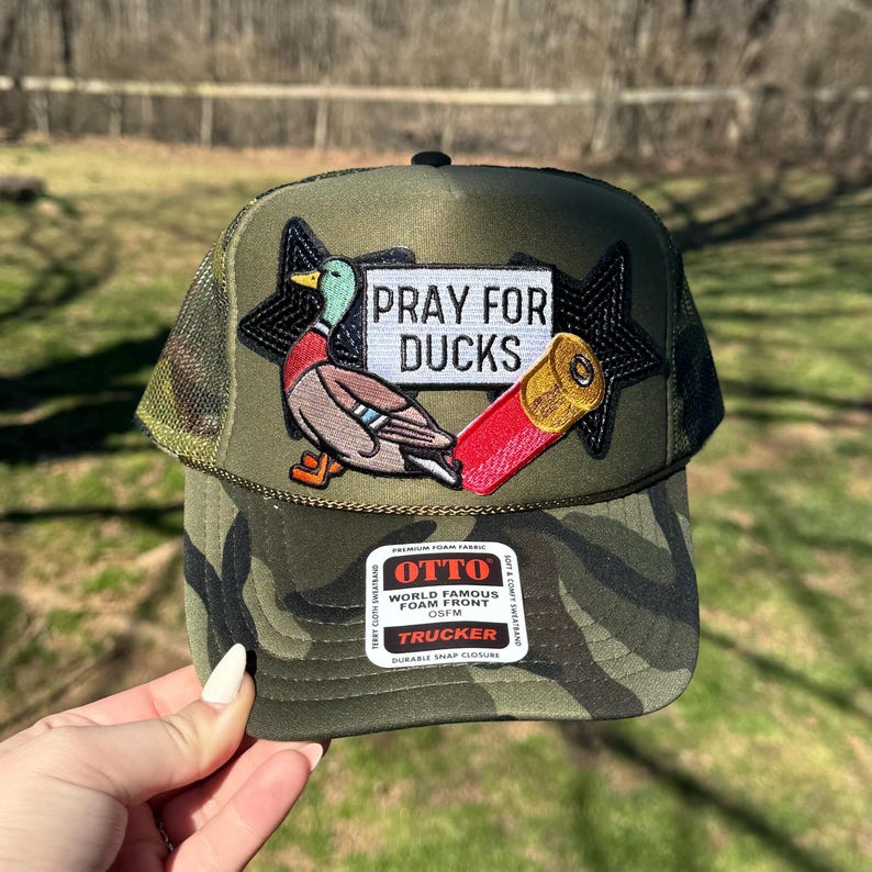 Duck Hunting Trucker Hat With Patches, Pray for Ducks, Hunting Wives ...